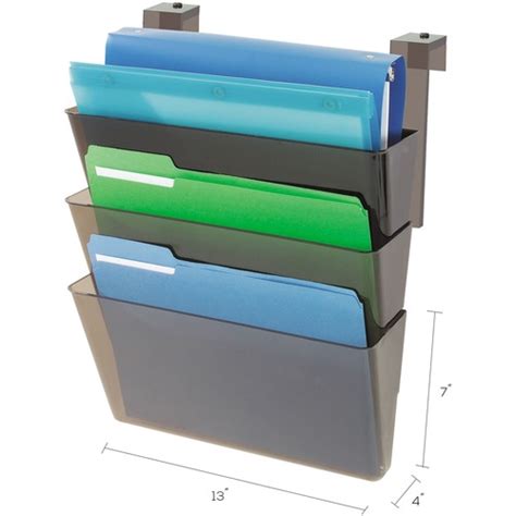 Deflecto Stackable Docupocket® For Partition Walls Letter Size 3 Pockets 13 X 7 X 4 Smoke
