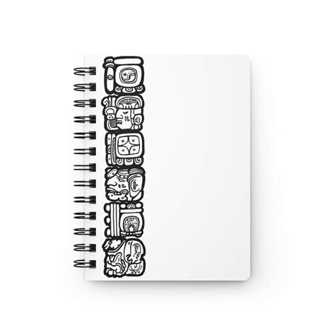 Maya Glyphs Spiral Notebook Geometric Art Journal Etsy