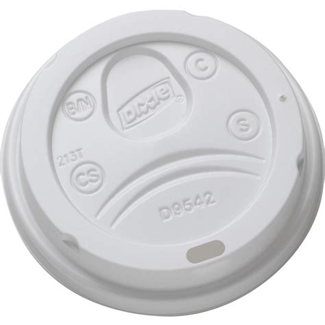 Dixie Drink Thru Lid Round Plastic White 100 Pack Office Pro