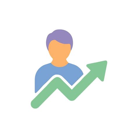 Flat Design Man And Arrow Grow Up Success Business Icon 76871800 Vector