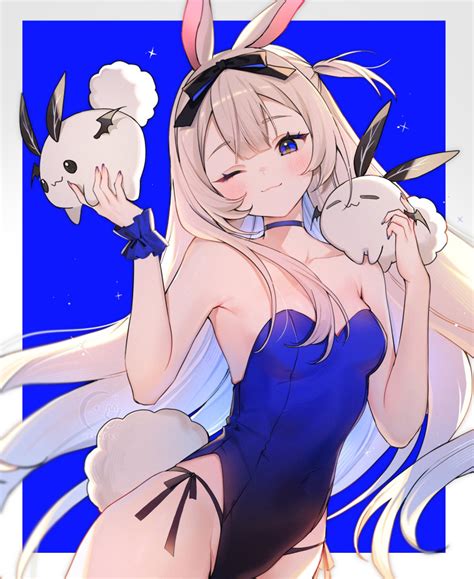 Rule 34 Blonde Hair Blue Eyes Bunny Ears Bunny Girl Female Only Virtual Youtuber Vyugen Yenko
