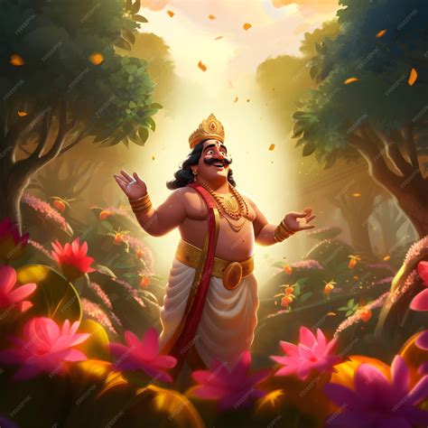 Maveli Digital Art Onam Kerala Premium Ai Generated Image