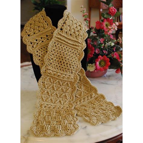 Aran Sampler Scarf Crochet Pattern By Bonnie Barker Scarf Crochet