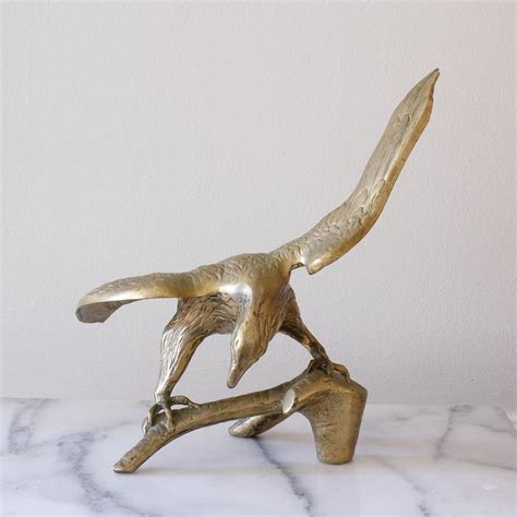 Perched Brass Eagle Sculpture Manacle Decor Estate Brass Decor American Eagle Art Etsy