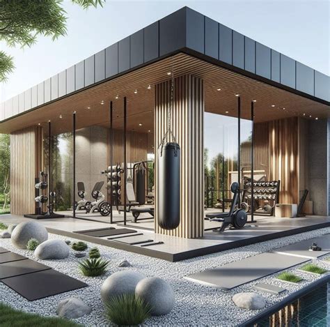 Modern Home Gym In Garden Area Spa And Gym Design Roof Top Gym