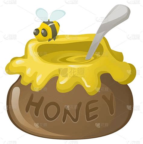 蜂蜜罐卡通设计元素素材 花瓣网