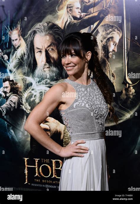 Cast Member Evangeline Lilly Attends The Premiere Of The Hobbit The