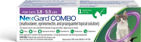 Nexgard Combo Topical For Cats 1 8 5 5lbs Purple Box Easy Refills