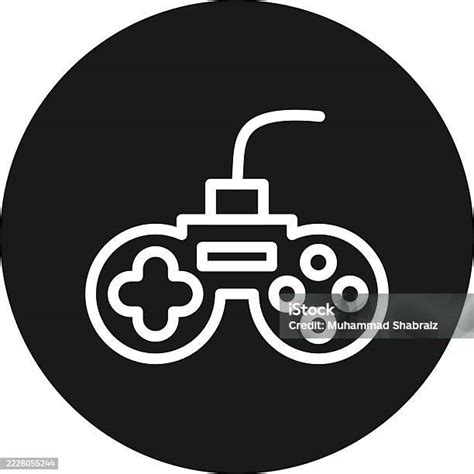 Game Controller Line Circle Inverted Stock Illustration Download