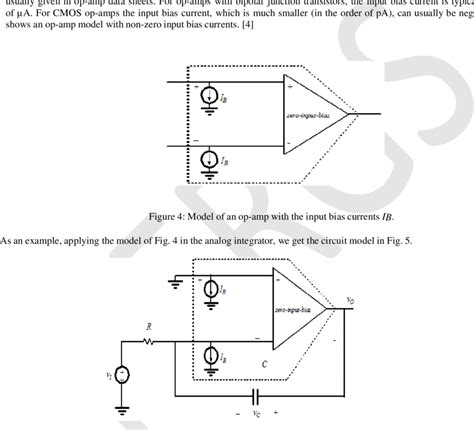 Model Of The Analog Integrator Circuit Using An Op Amp With Input Bias
