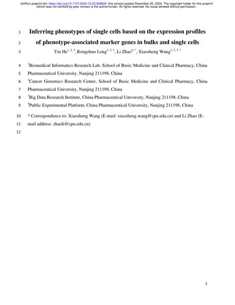 Pdf Inferring Phenotypes Of Single Cells Based On The Expression