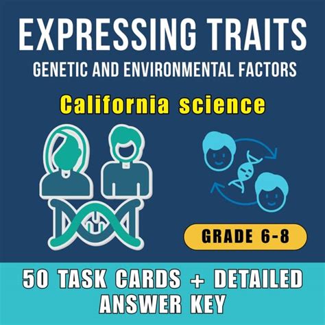 50 Task Cards Grade 6 8 California Science Expressing Genetic Traits