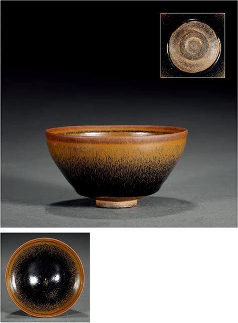 宋•建窑兔毫斗笠盏 花瓣网