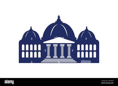 Bank Museum Or Library Icon Classical Architecture Building With