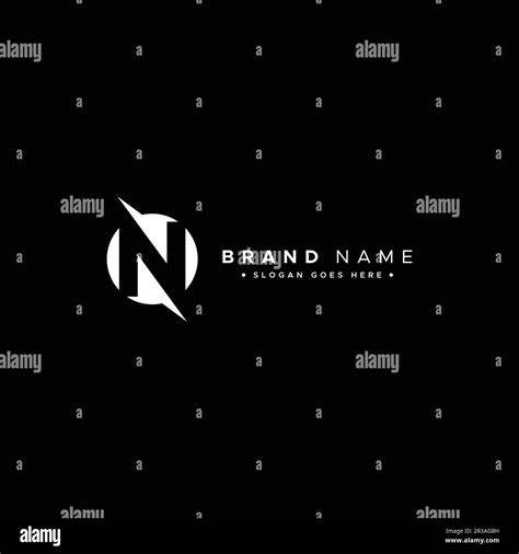 Creative Monogram For Initial Letter N Logo Minimal Vector Logo Template For Alphabet N Stock