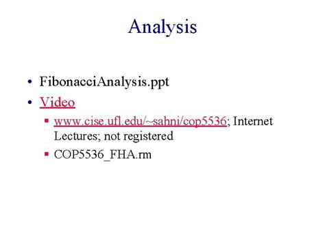 Fibonacci Heaps Analysis Fibonacci Analysis Ppt Video