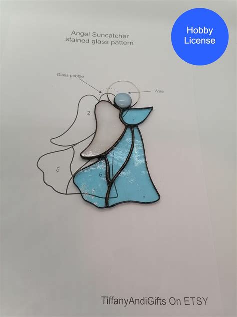 Tiffany Glass Angel Suncatcher Pattern Stained Glass Pdf Digital