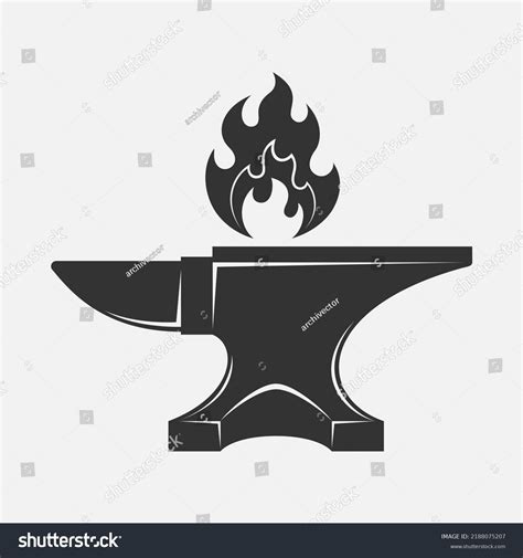 Anvil Flame Graphic Icon Forge Symbol Stock Vector Royalty Free 2188075207 Shutterstock