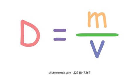 Density Mass Volume Formula Chemistry Vector Stock Vector Royalty Free