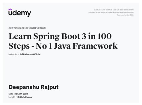 Completed Springboot Course On Udemy Deepanshu Rajput Posted On The Topic Linkedin