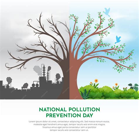 Premium Vector National Pollution Control Day Design Background