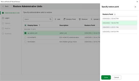 Step Select Restore Points And Edit Selected Units User Guide For