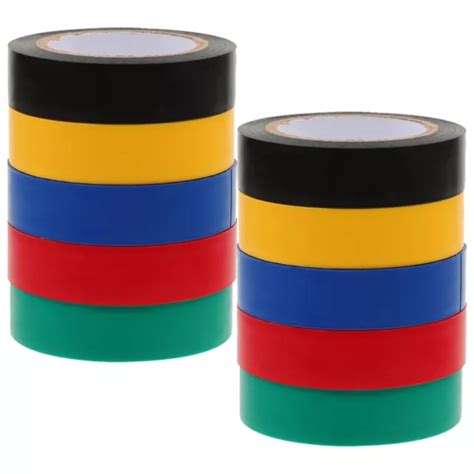 10 Rolls Ruban Isolant Électrique Pour Intérieur Extérieur De Couleur
