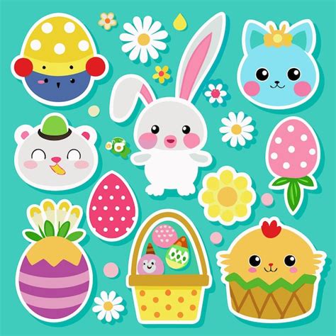 Cute Easter Characters Eggs Premium Ai Generated Vector