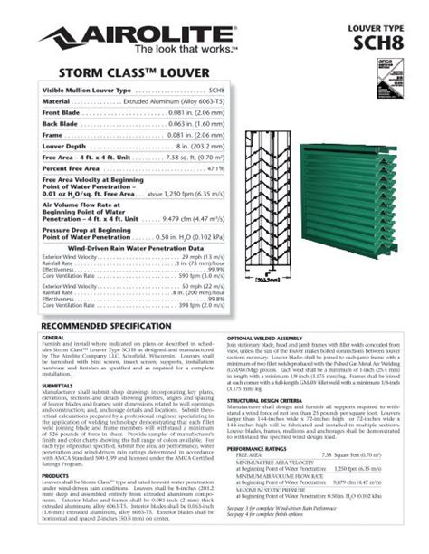 Storm Classtm Louver Airolite Company