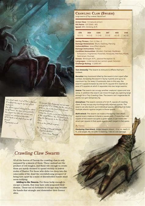 Crawling Claw A Unique Dandd Monster Crawling Claws Dnd Boneclaw Dnd