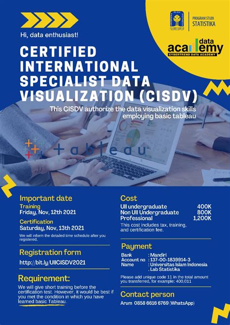 Certified International Specialist Data Visualization CISDV 2021 Statistika Fakultas MIPA UII