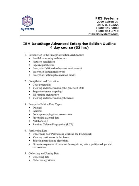 Datastage Training Outline Pdf Parallel Computing Databases