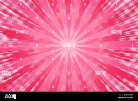 Pink Sunburst Comic Background Pop Art Vector Cartoon Abstract Frame