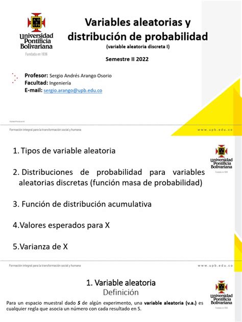 Clase 6 Variable Aleatoria Discreta 1 Pdf Variable Aleatoria