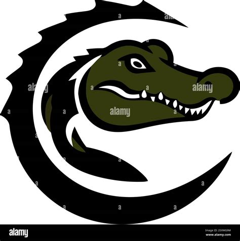 Aggressive Crocodile Head Bold Wildlife Vector Design Stock Vector