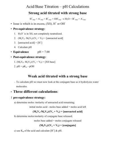 Titration Calculations