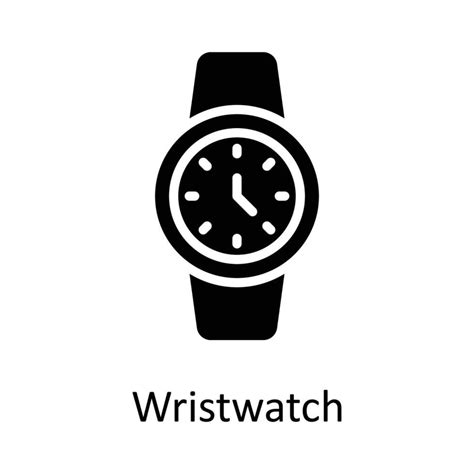 Wristwatch Vector Solid Icon Design Illustration Time Management Symbol On White Background Eps