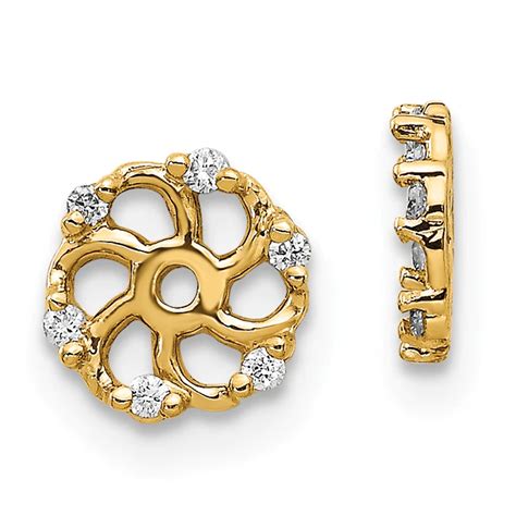 Primal Gold 14k Yellow Gold Womens Lab Grown Diamond Earring Jackets