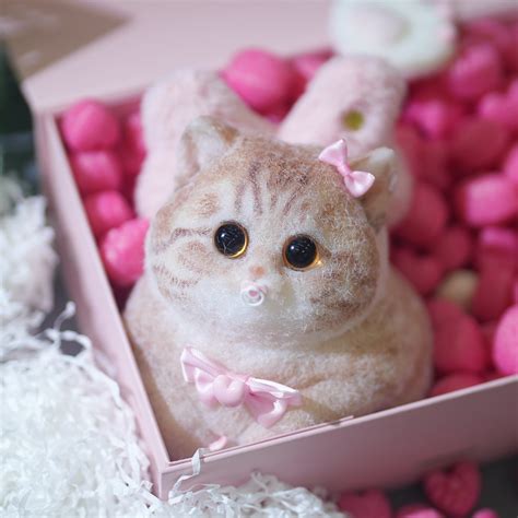 C06 Cute Orange Tabby Chubby Squishy Kitty With Pacifier D Squishy