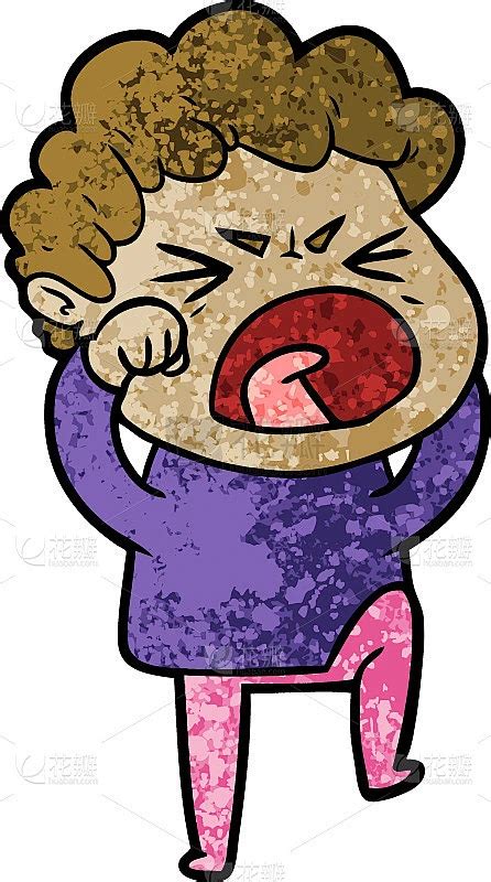 卡通愤怒的人素材 花瓣网
