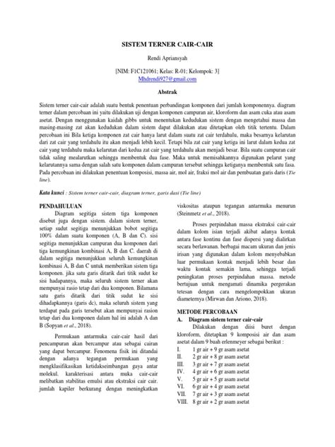 Sistem Terner Cair Cair Diagram And Garis Dasi Pdf