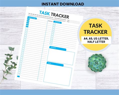Task Tracker Task Planner Daily Task Tracker Daily Tasks Daily Planner Goals Tracker Task