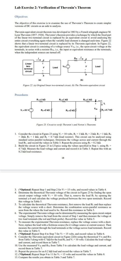 solved lab exercise 3 verification of norton s theorem