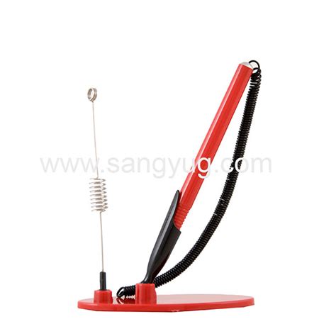 Plastic Pen Holder With Pen On String