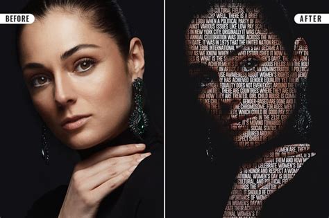 Text Cutout Photo Effect Layer Styles Including Photo And Text Envato