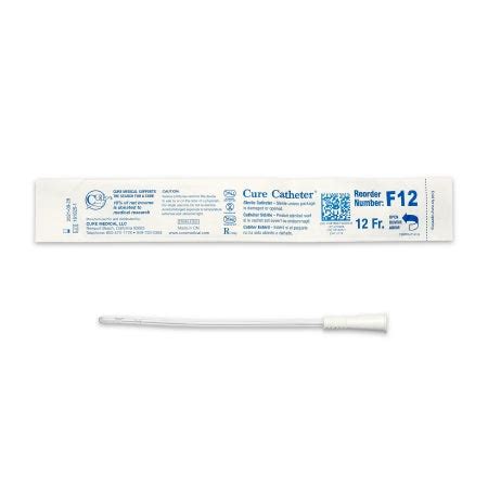 Urethral Catheter Cure Catheter® Straight Tip Uncoated Pvc 12 Fr 6 In