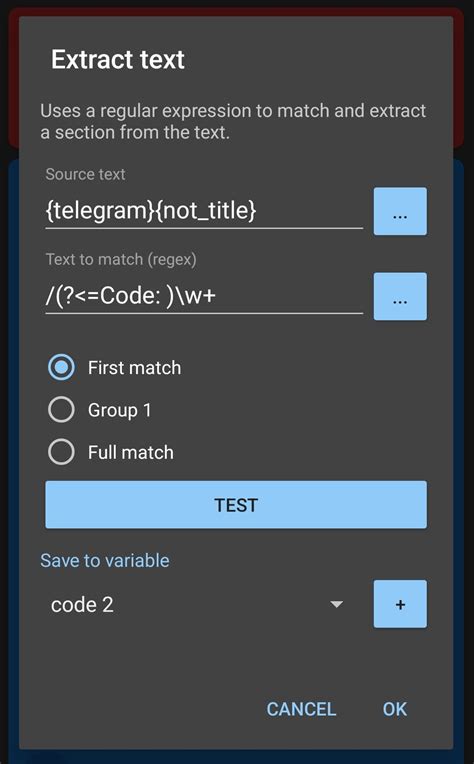 Trying To Extract Text From Telegram Notification R Macrodroid