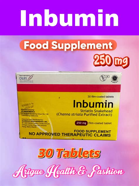 Inbumin 250mg Tablet 30 Tablets Food Supplement Lazada Ph