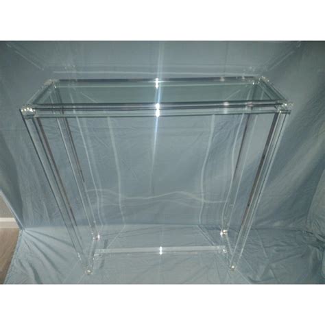 Interlude Ava Small Lucite With Glass Top Console Table Chairish