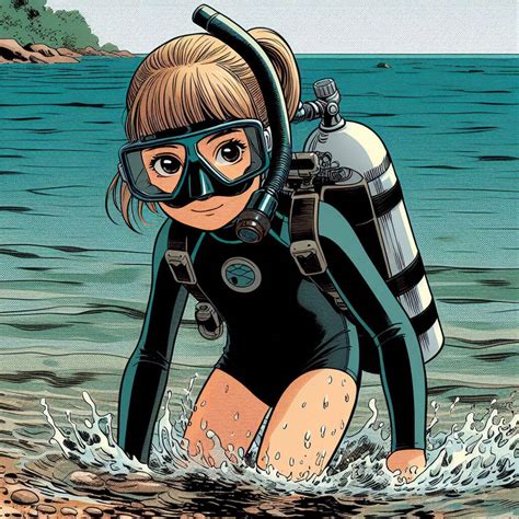 Scuba Young Girl Draw By Myart70 On Deviantart